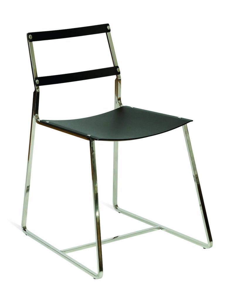 AXON S/CHAIR POLISHED S/STEEL FRAME BLAC | Risbys