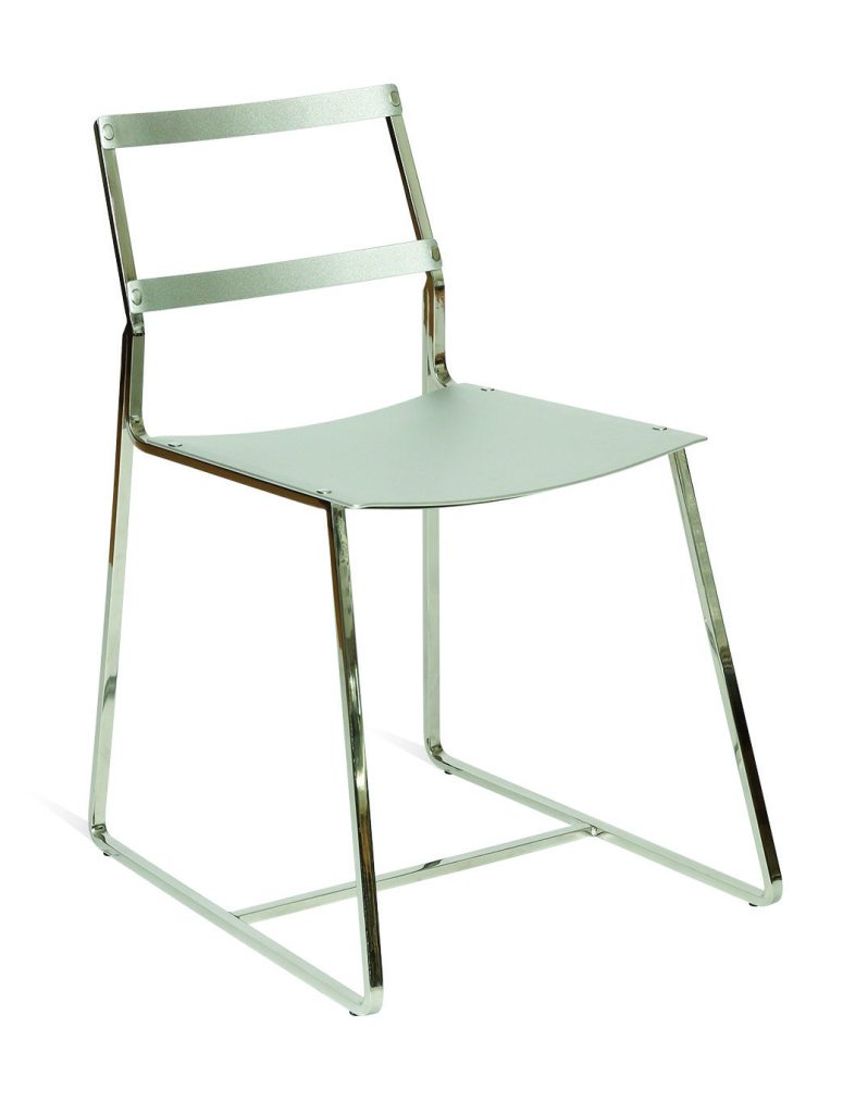 AXON S/CHAIR POLISHED S/STEEL FRAME SILV | Risbys